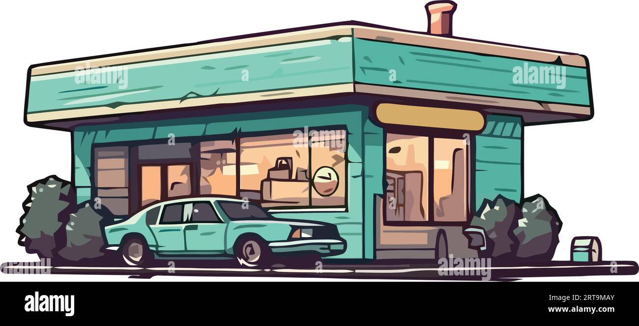 Convenience store icon, blue sedan car Stock Vector Image & Art - Alamy
