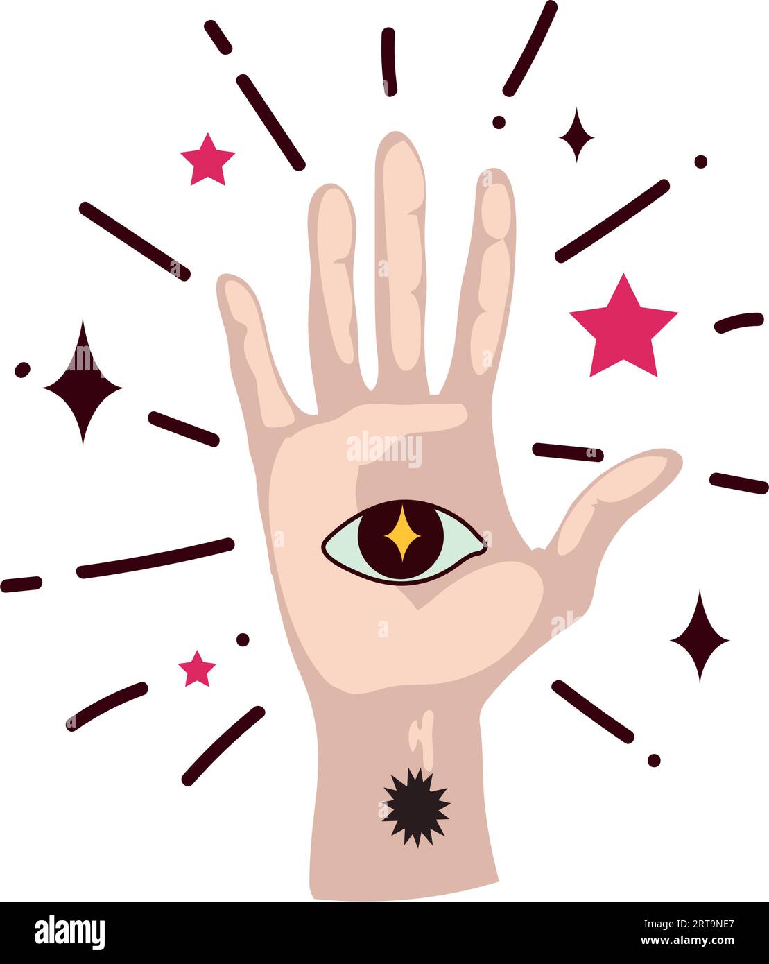 Palm reading hand psychic Stock Vector Images - Alamy