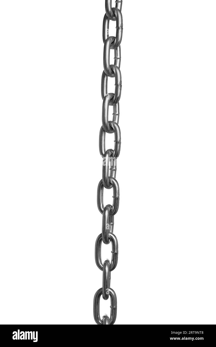 One common metal chain isolated on white Stock Photo - Alamy