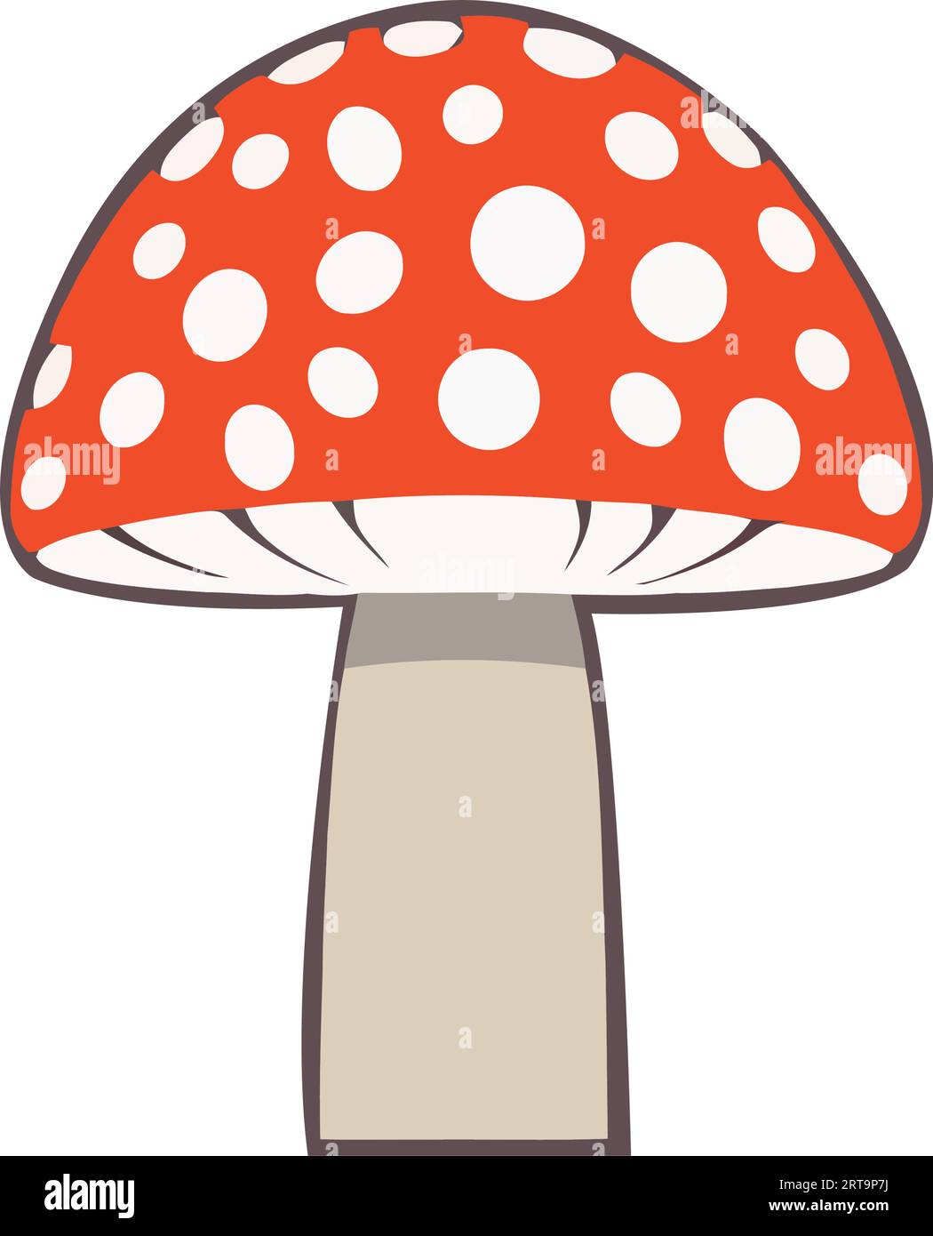 Freshness of autumn, a cute cartoon toadstool in organic forest Stock ...