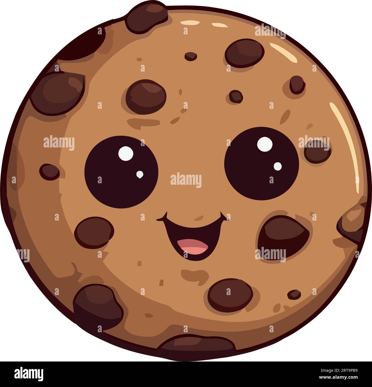 Cute cartoon cookie brings sweet joy Stock Vector Image & Art - Alamy