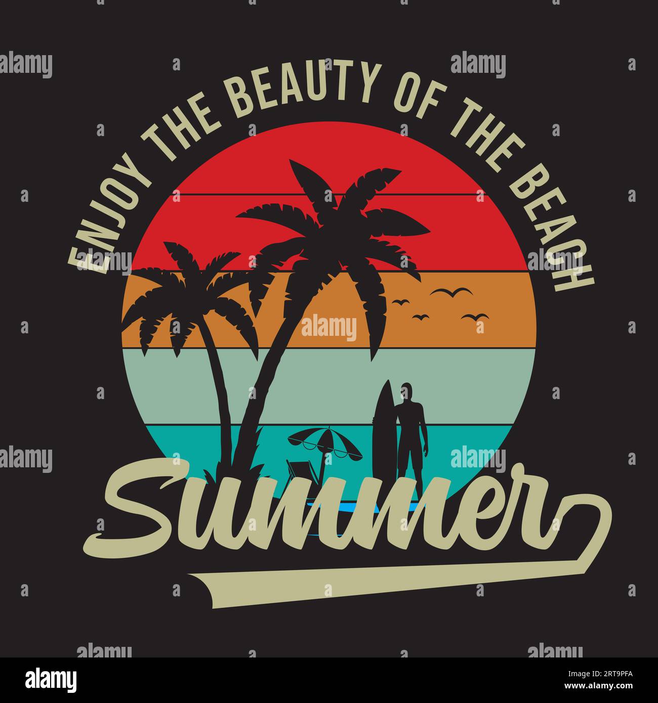 Summer label retro surf Stock Vector Images - Alamy