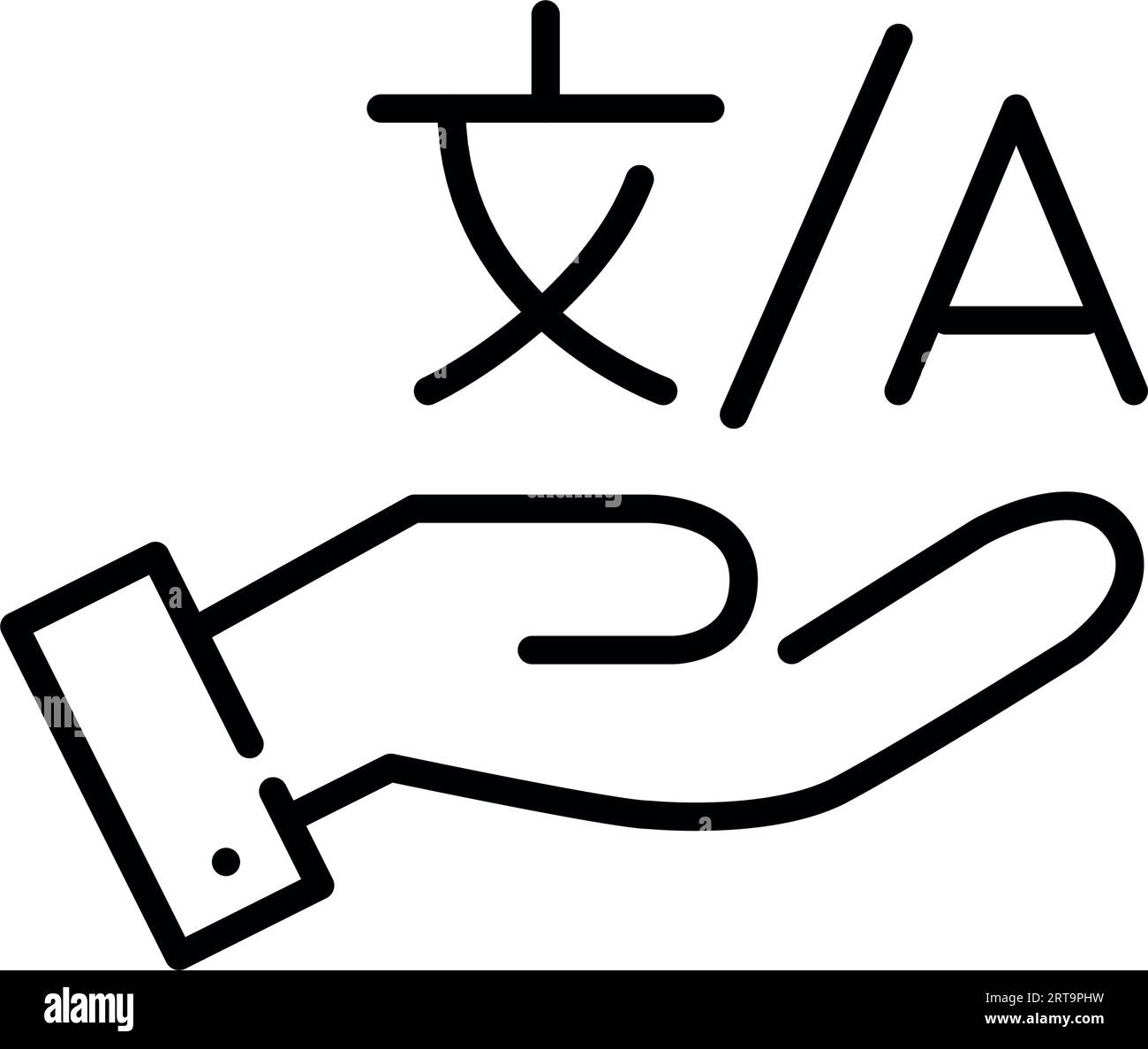 Translation symbols in a hand. Pixel perfect, editable stroke icon ...
