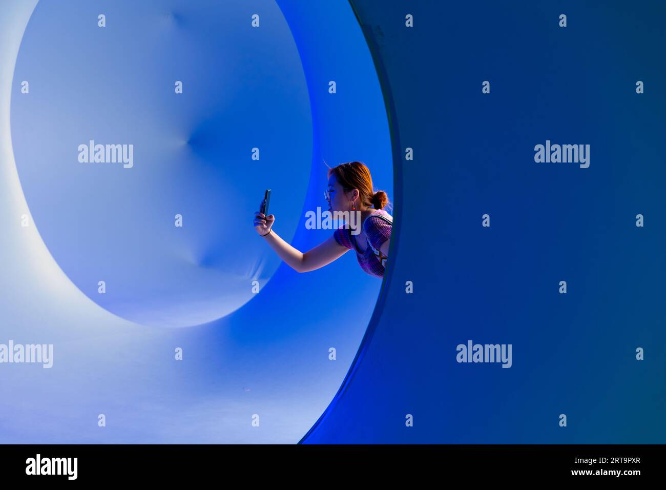 London, UK. 11th September 2023. Visitors enjoy the vivid labyrinthine ...