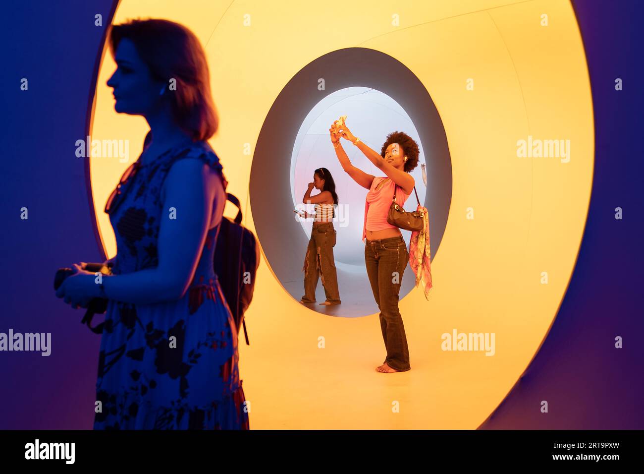 London, UK. 11th September 2023. Visitors enjoy the vivid labyrinthine ...