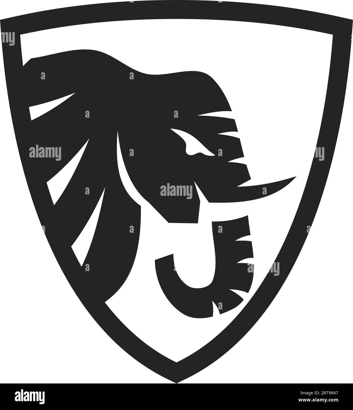 Elephant mascot logo Black and White Stock Photos & Images - Alamy