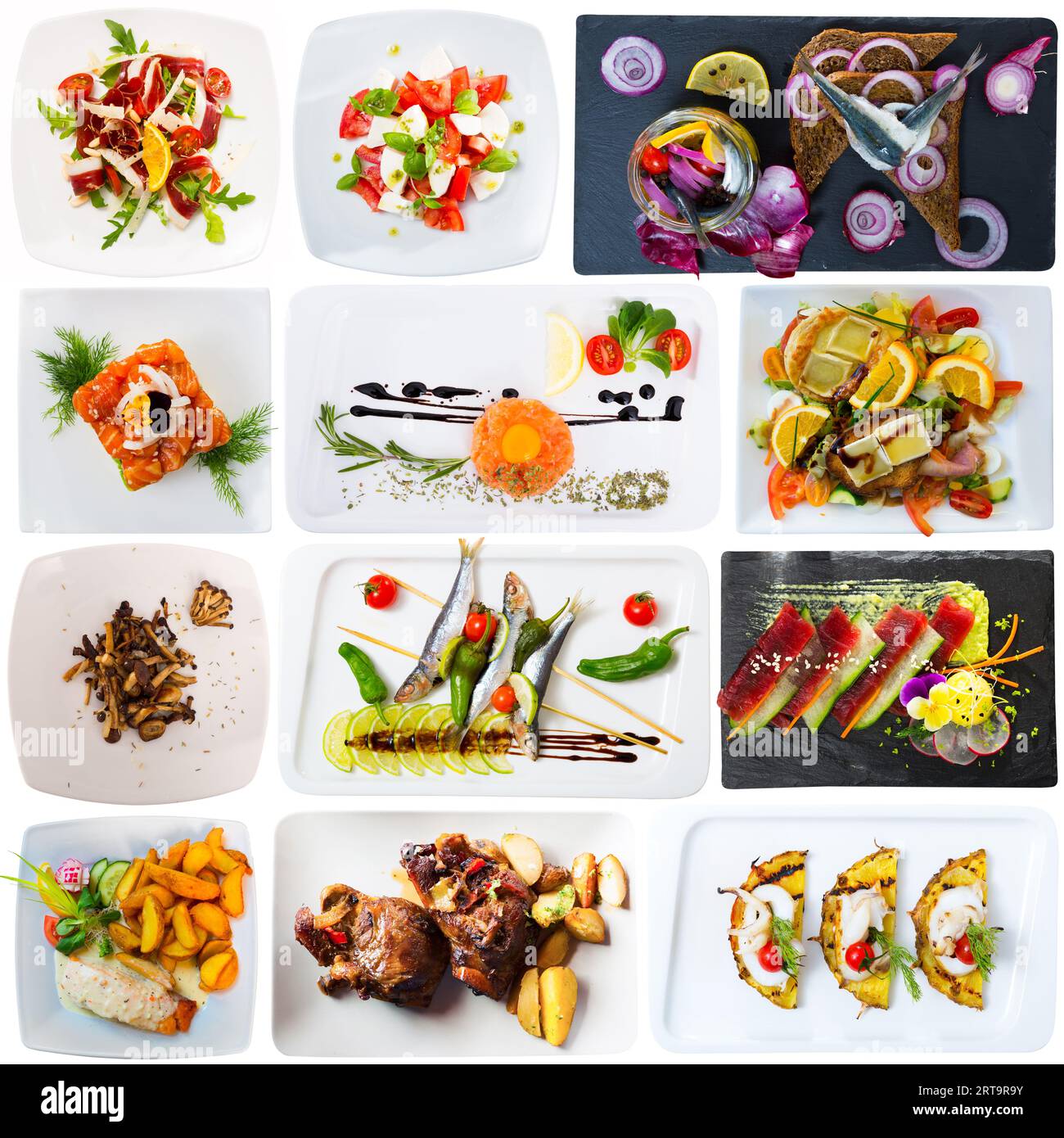 Collage menu salads with vegetables hi-res stock photography and images ...