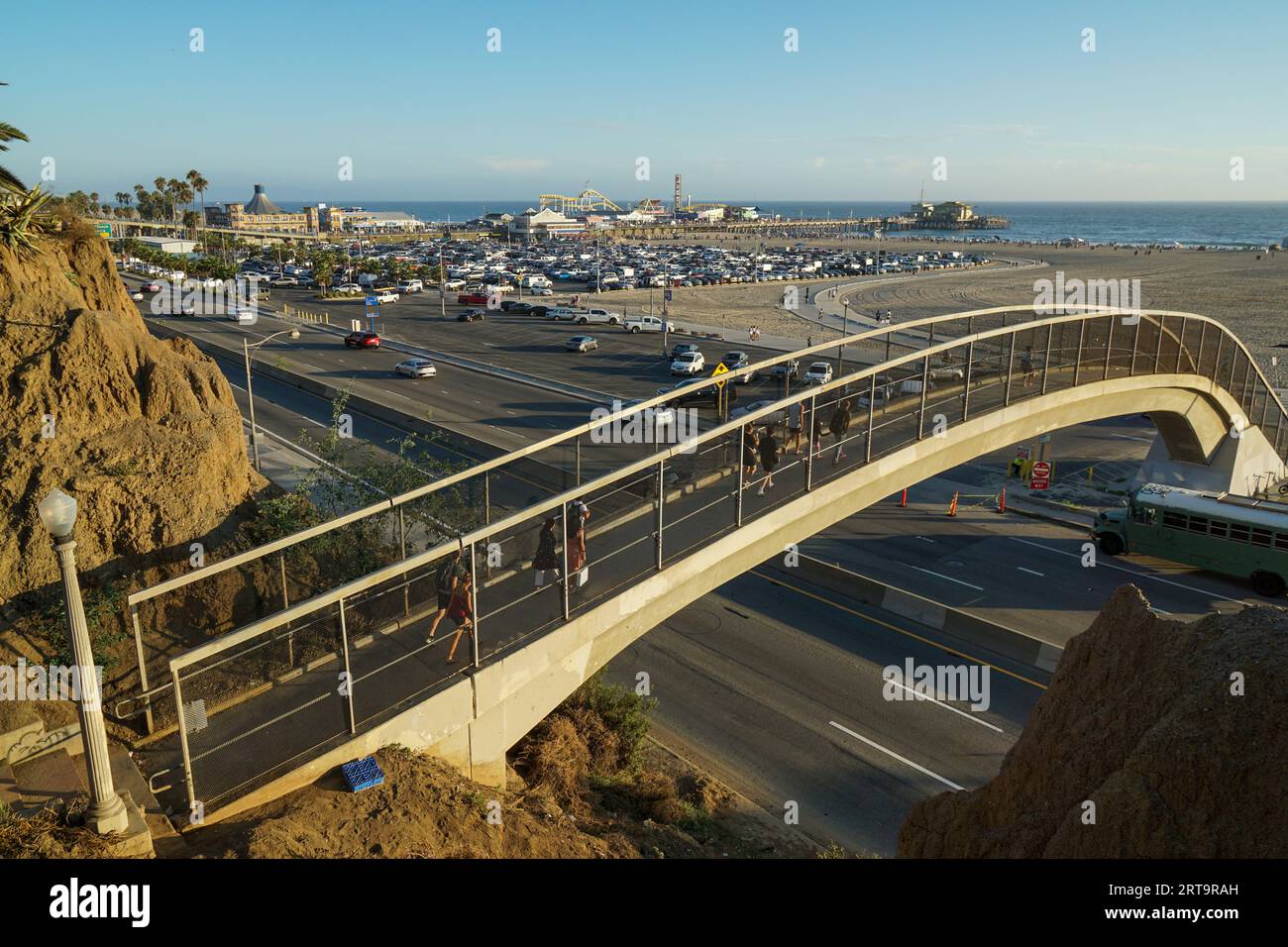 Pedestrian bridge that goes over the pacific coast highway into the ...