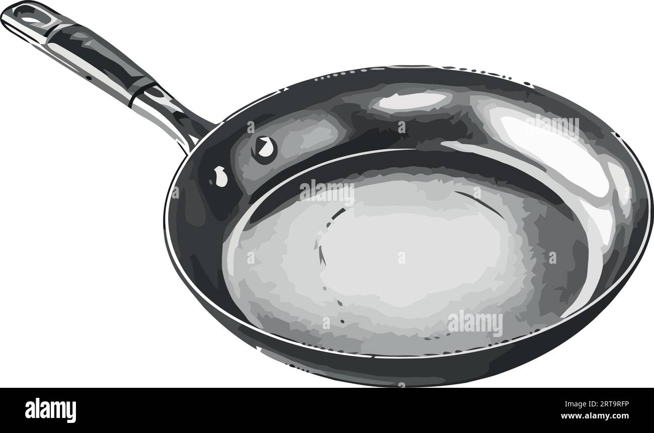 Shiny metal frying pan for delicious meals Stock Vector Image & Art - Alamy