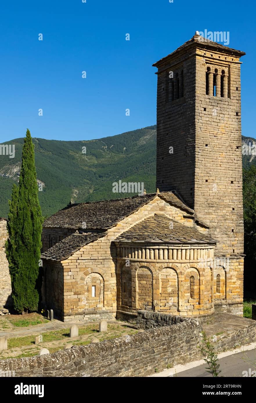 Architectural stone building of St. Peter Church in Spain Stock Photo ...