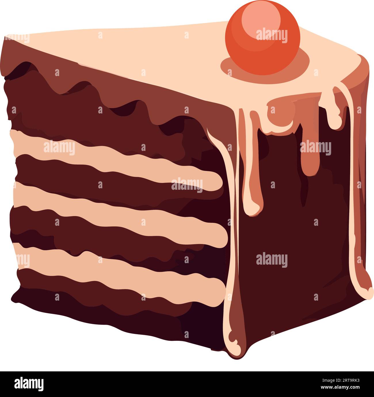 Gourmet chocolate dessert, sweet food illustration Stock Vector Image ...