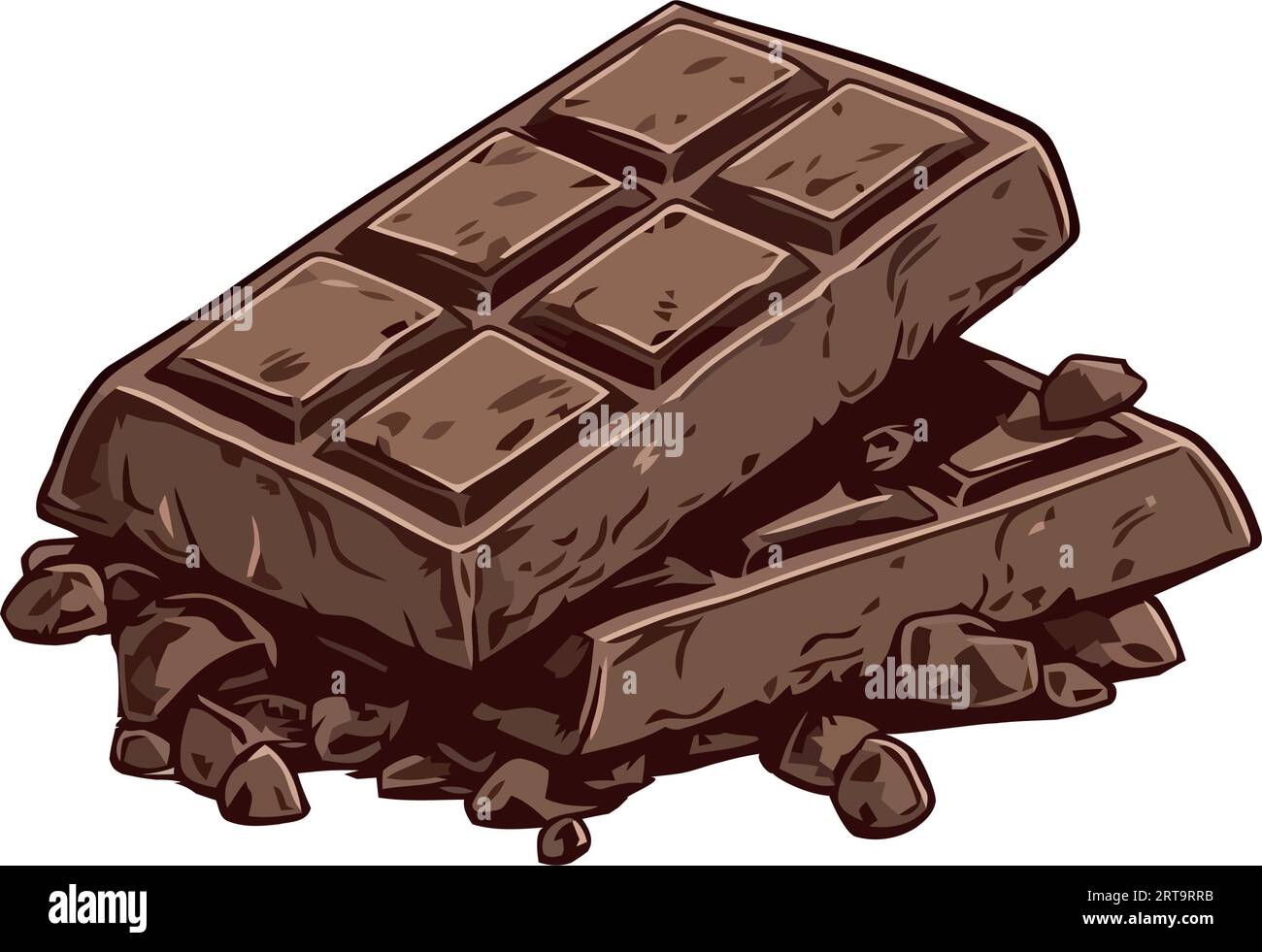 Sweet chocolate snack, cute cartoon design, isolated Stock Vector Image ...