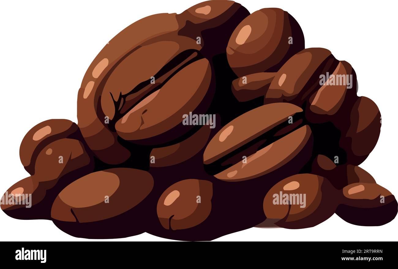 Dark coffee bean backdrop symbolizes caffeine addiction Stock Vector ...