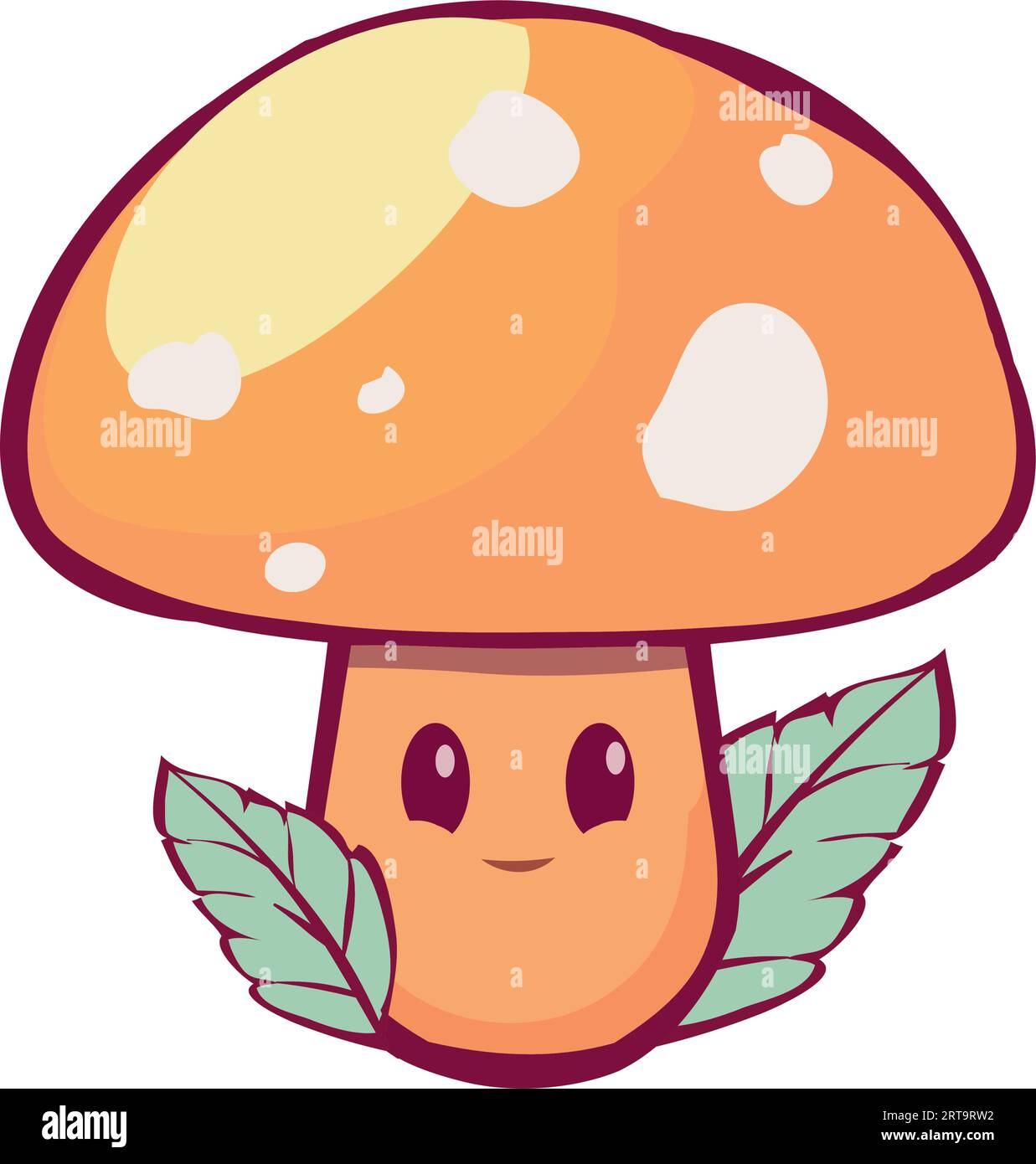 Cute cartoon mushroom characters in a forest Stock Vector Image & Art ...