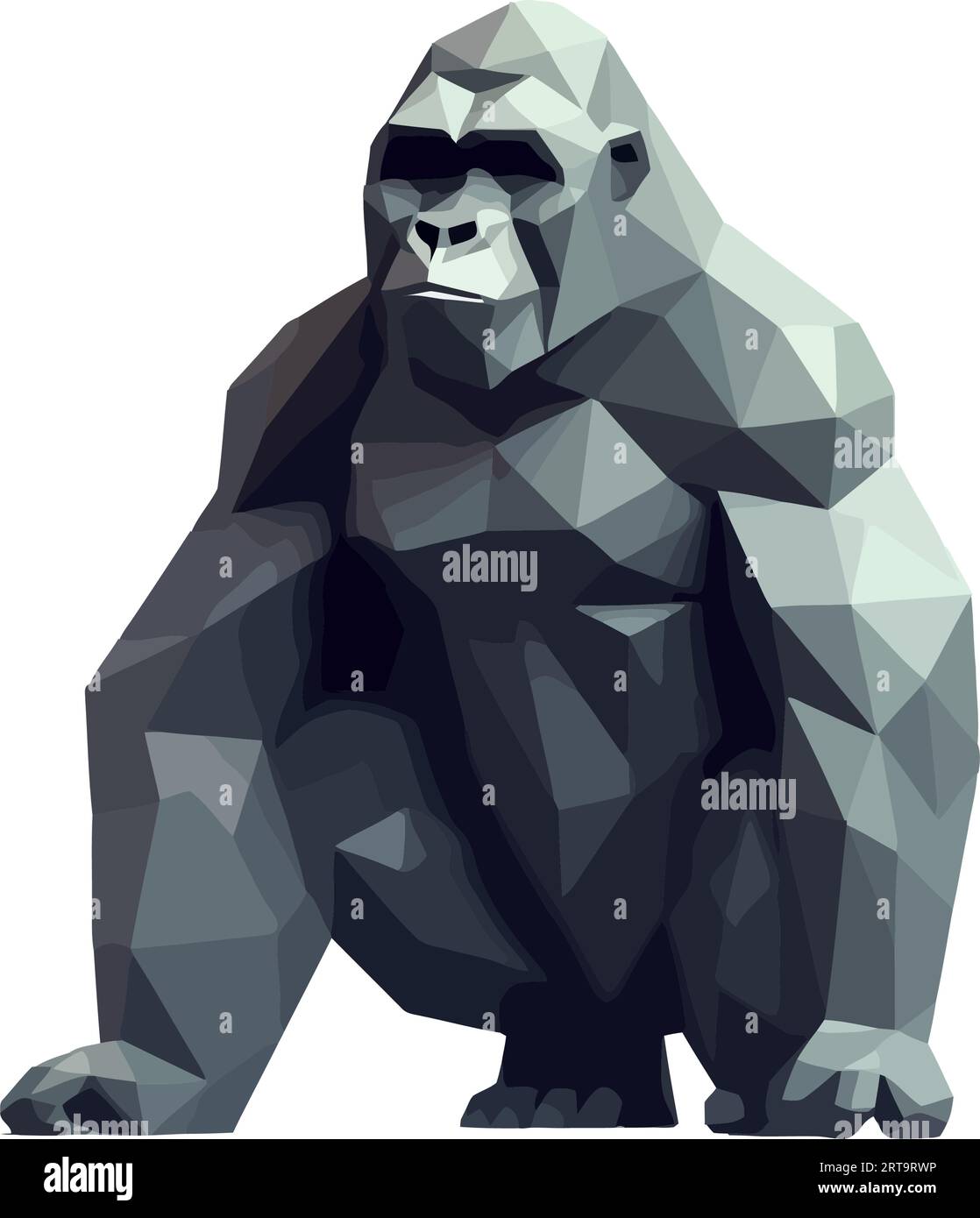 Large cartoon monkey mascot sitting in abstract illustration Stock ...