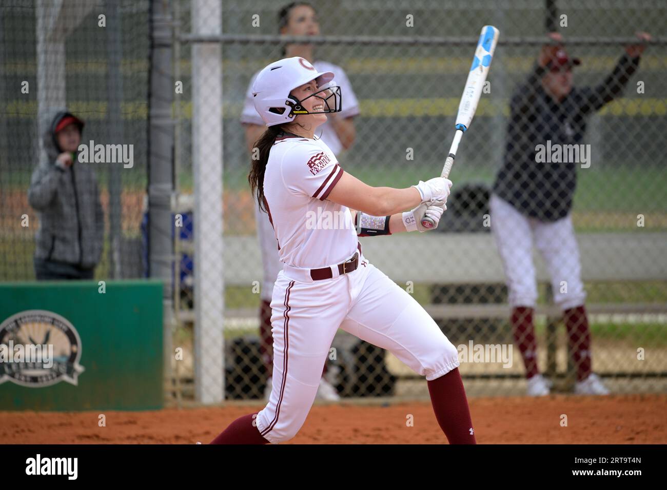 Colgate's Adrienne Nardone (12) hits a pitch during an NCAA college ...