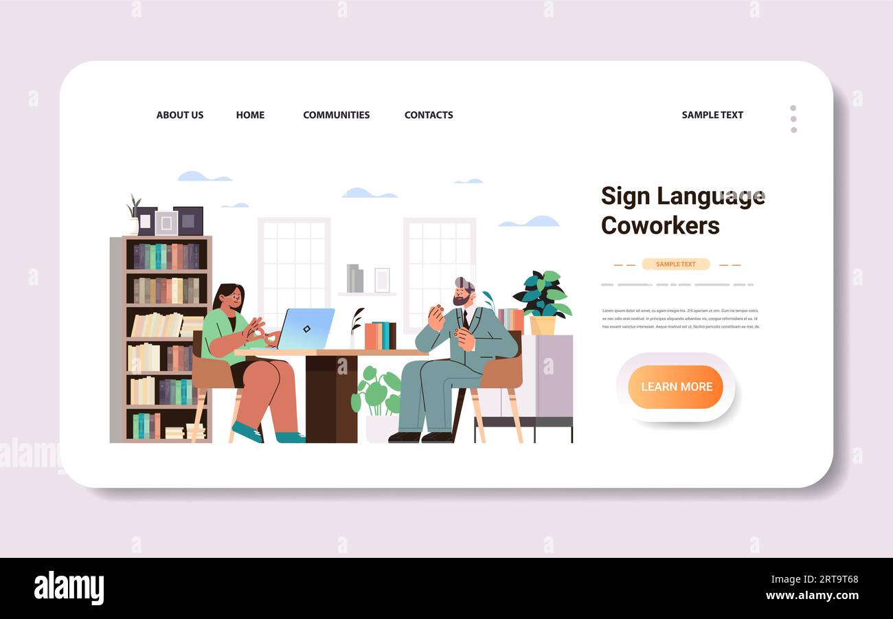 deaf businesspeople talk to each other business people with hearing aid ...