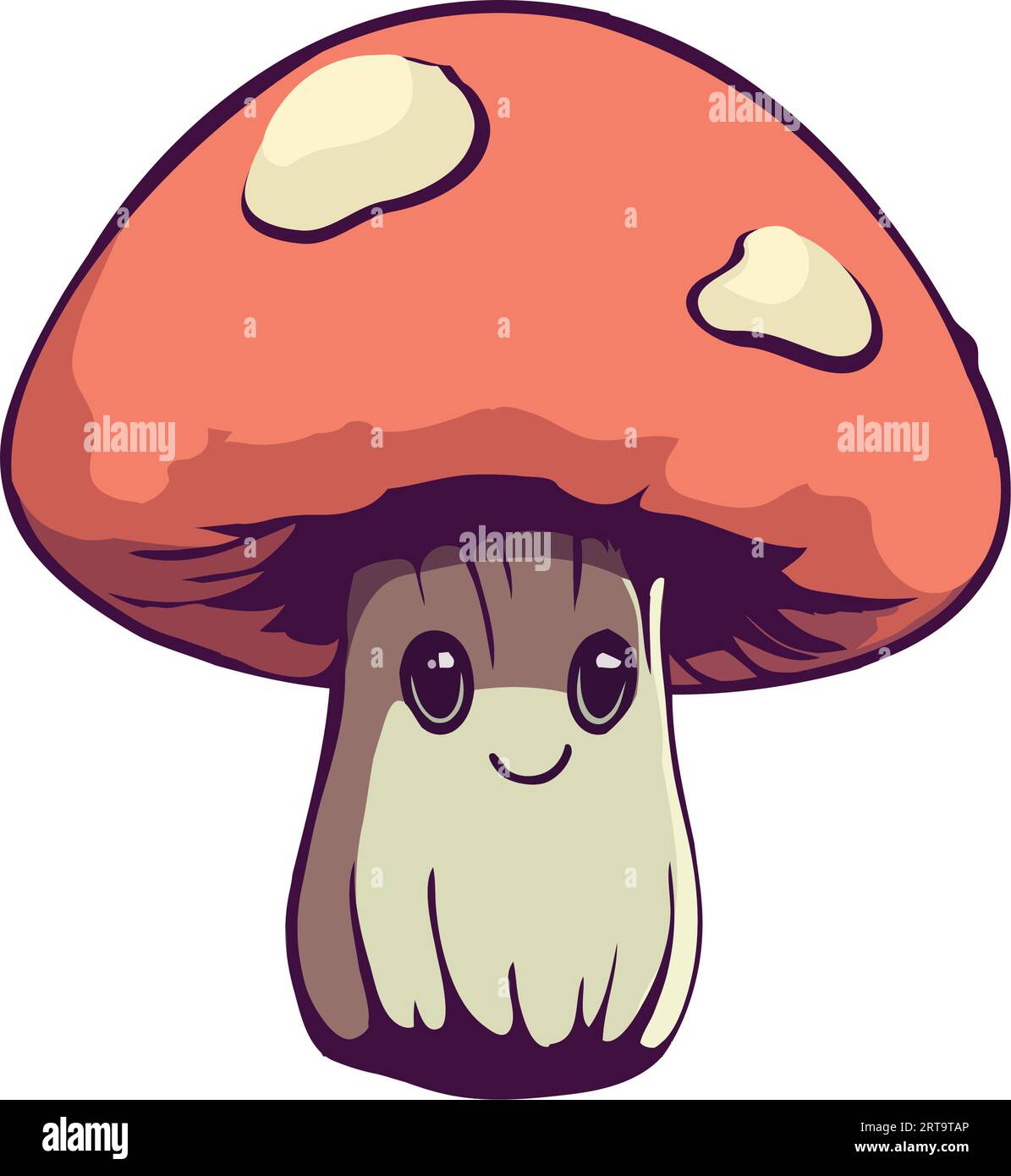 Cute cartoon toadstool, a cheerful of nature edible growth Stock Vector ...