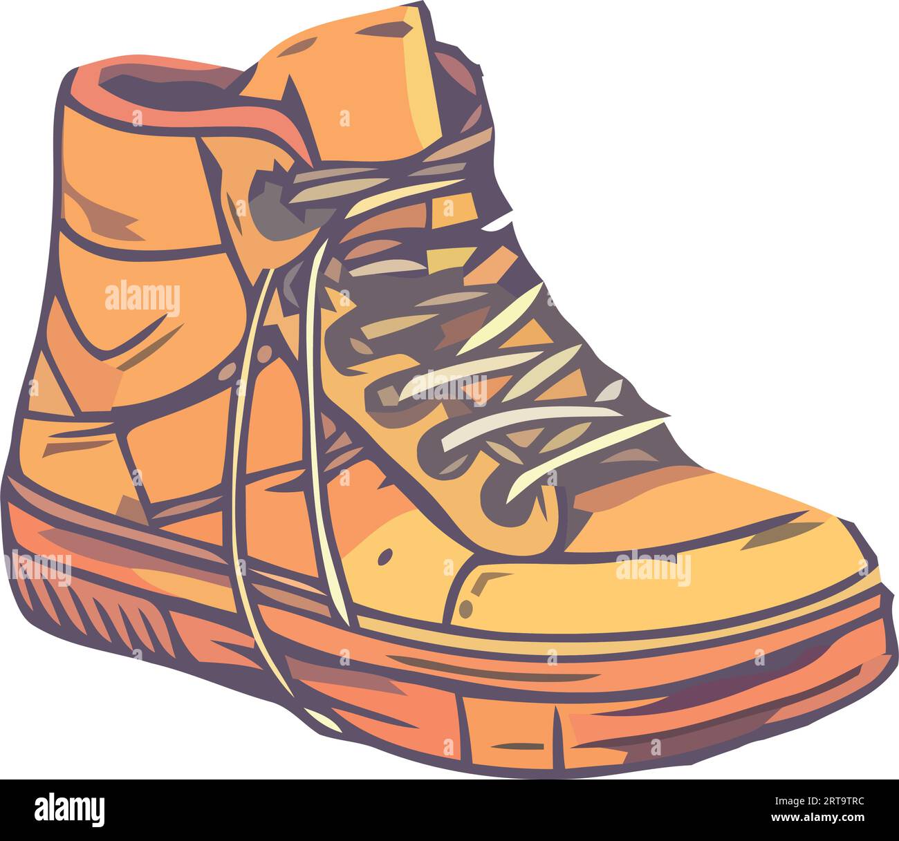 Yellow hiking shoe vector hi-res stock photography and images - Alamy