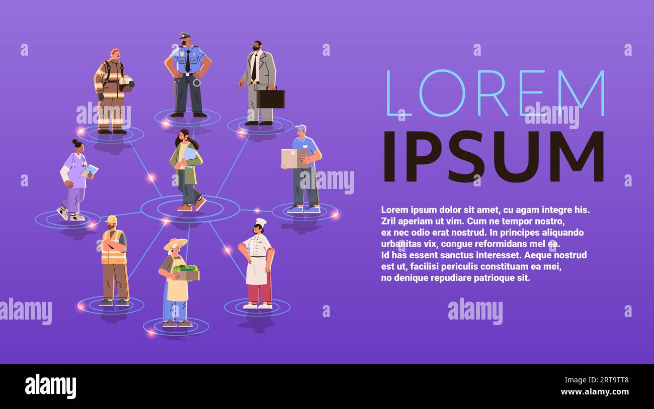 set different occupation people diverse workers of various professions ...