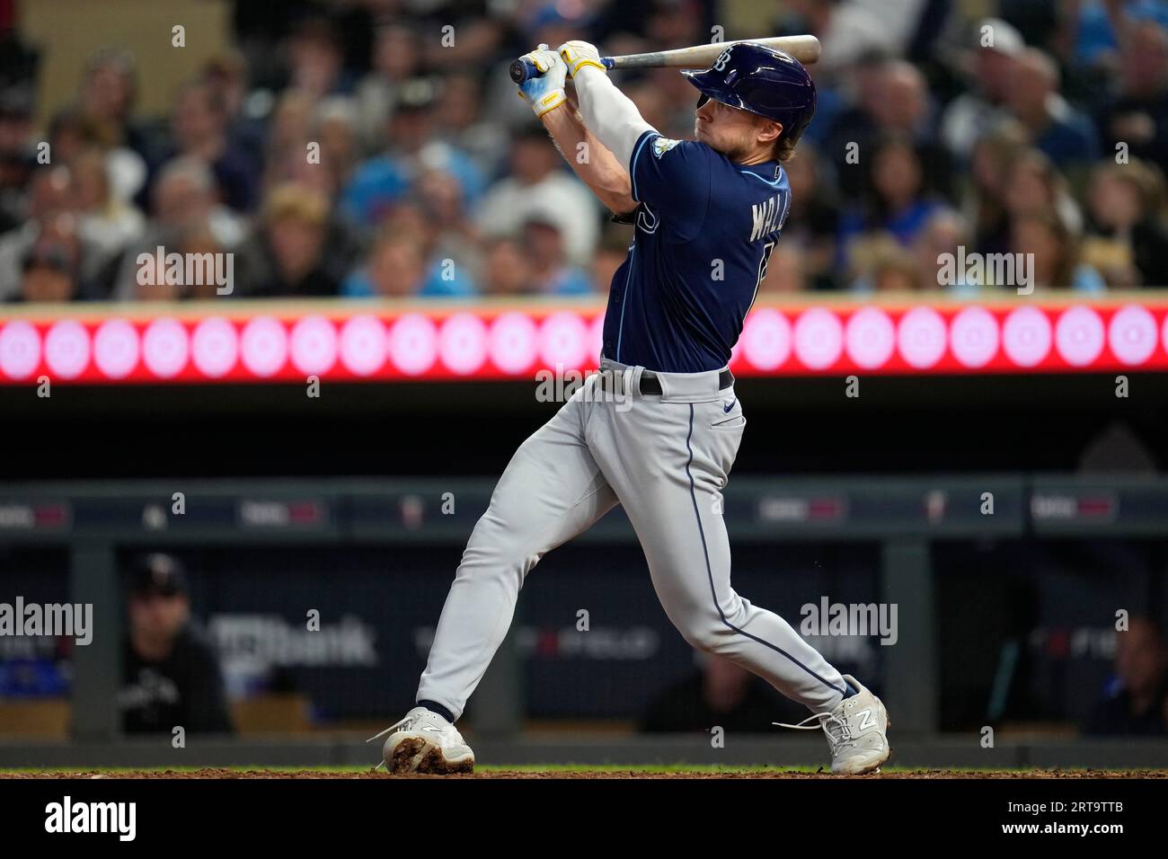 Tampa Bay Rays' Taylor Walls watches his three-run home run against the ...