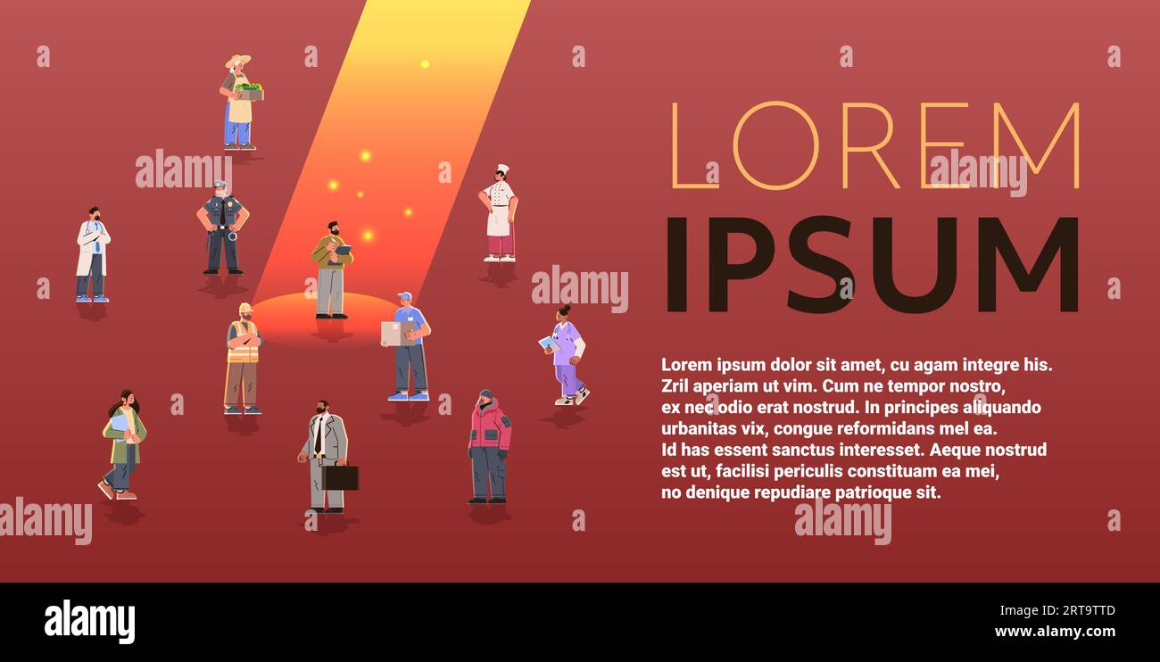 set different occupation people diverse workers of various professions ...