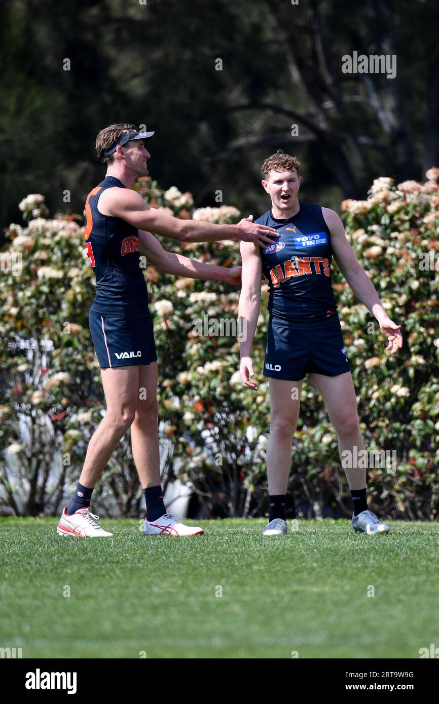 Sydney, Australia. 12th Sep, 2023. Lachlan Keeffe (left) of the Giants ...