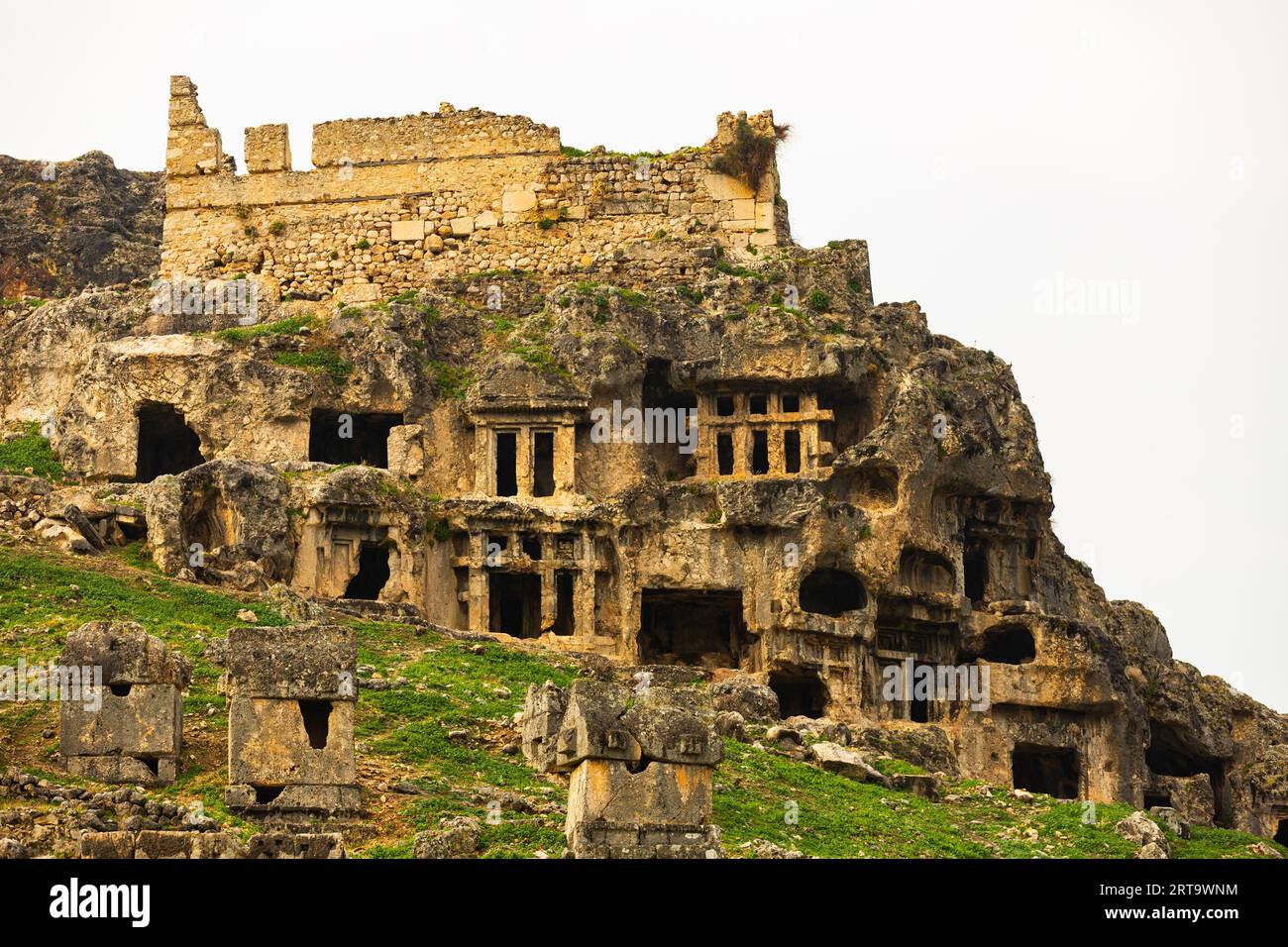 Tlos stone tombs settlement Stock Photo - Alamy