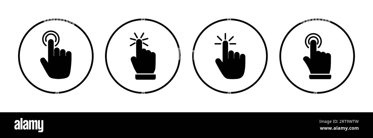 hand click icon vector. clicking finger icon. pointer icon Stock Vector ...