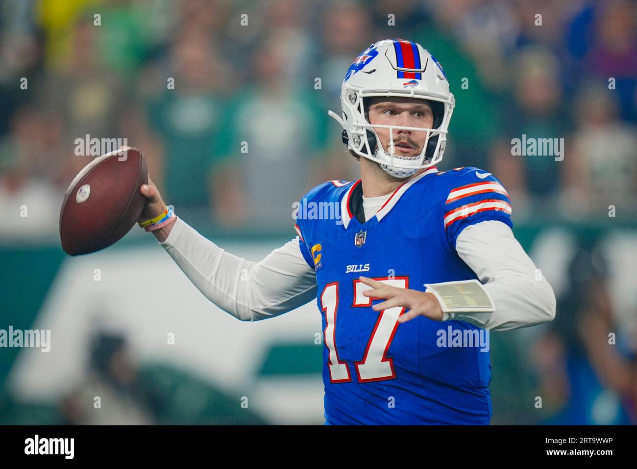 Buffalo Bills quarterback Josh Allen (17) looks to pass during an NFL ...