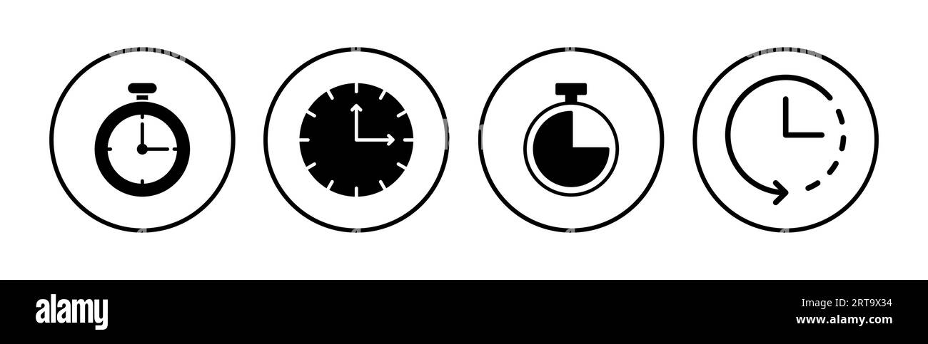 Clock icon. Time icon vector. Clock icon in trendy flat style isolated ...
