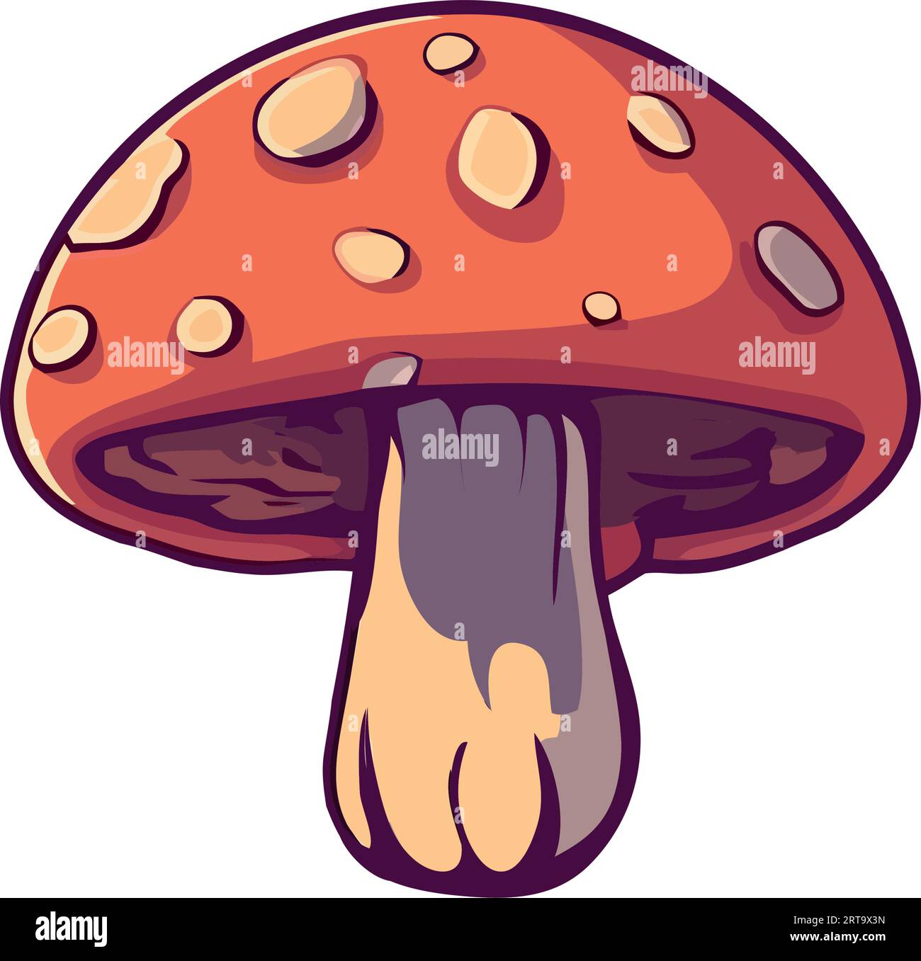 Cute cartoon toadstool, isolated on white background Stock Vector Image ...