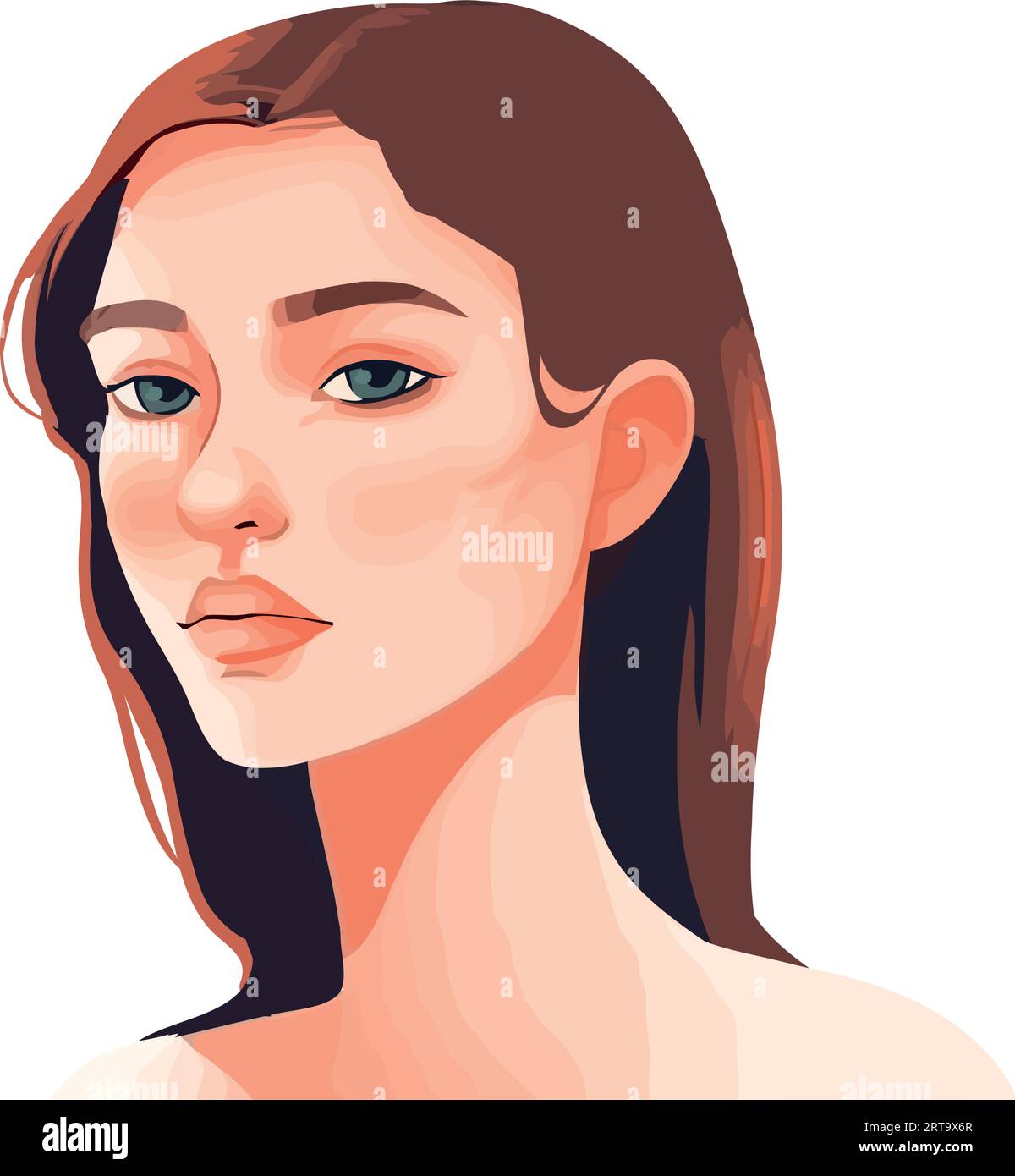 Young smiling woman portrait Stock Vector Images - Alamy