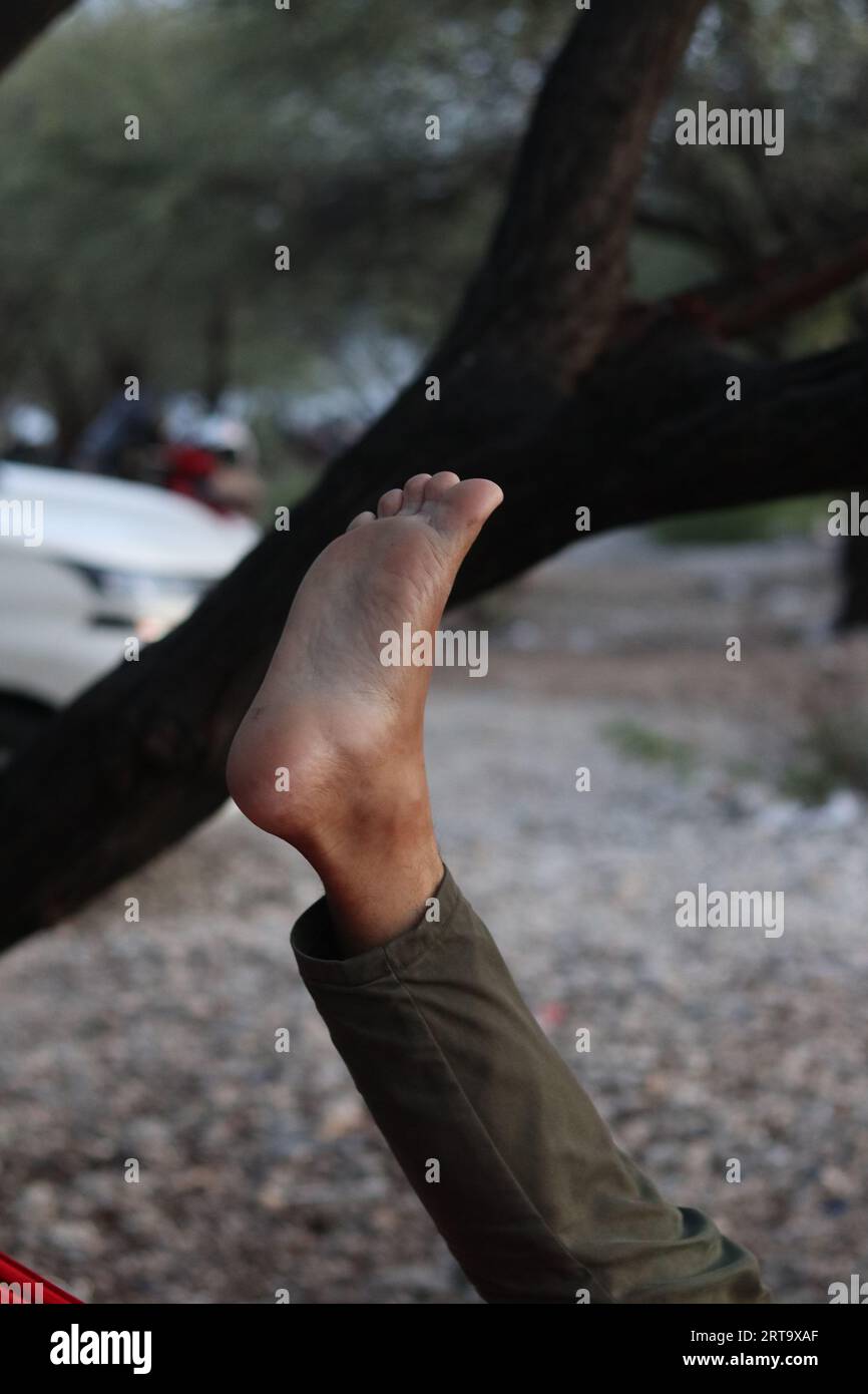 Raised right foot hi-res stock photography and images - Alamy