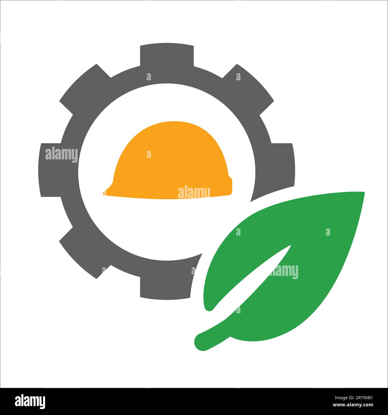 Gear cogs helmet eco green leaf environment friendly climate safety ...