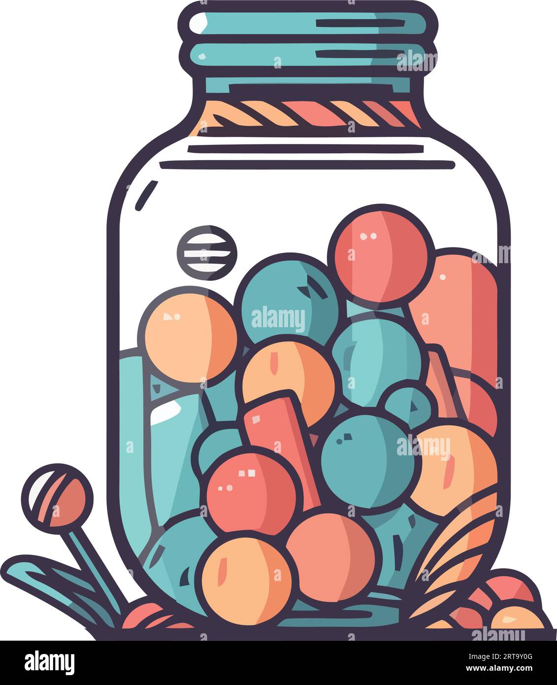 sweet bonbon candies jar illustration Stock Vector Image & Art - Alamy