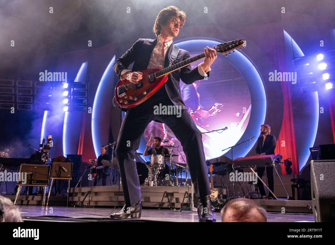 EDITORIAL USE ONLY - Alex Turner of Arctic Monkeys perfoms at Ameris ...
