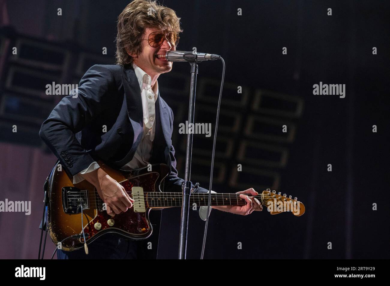 EDITORIAL USE ONLY - Alex Turner of Arctic Monkeys perfoms at Ameris ...
