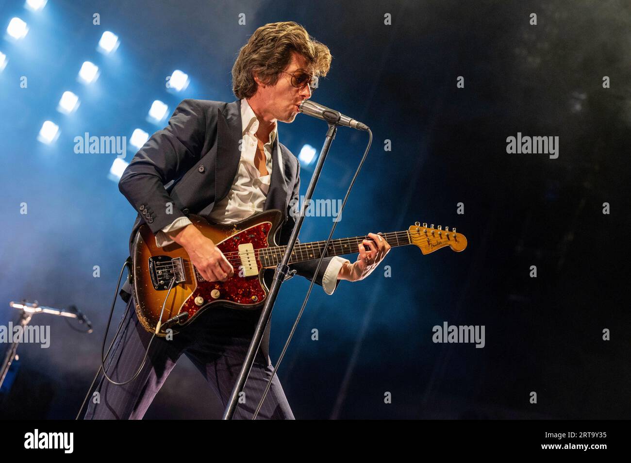 EDITORIAL USE ONLY - Alex Turner of Arctic Monkeys perfoms at Ameris ...