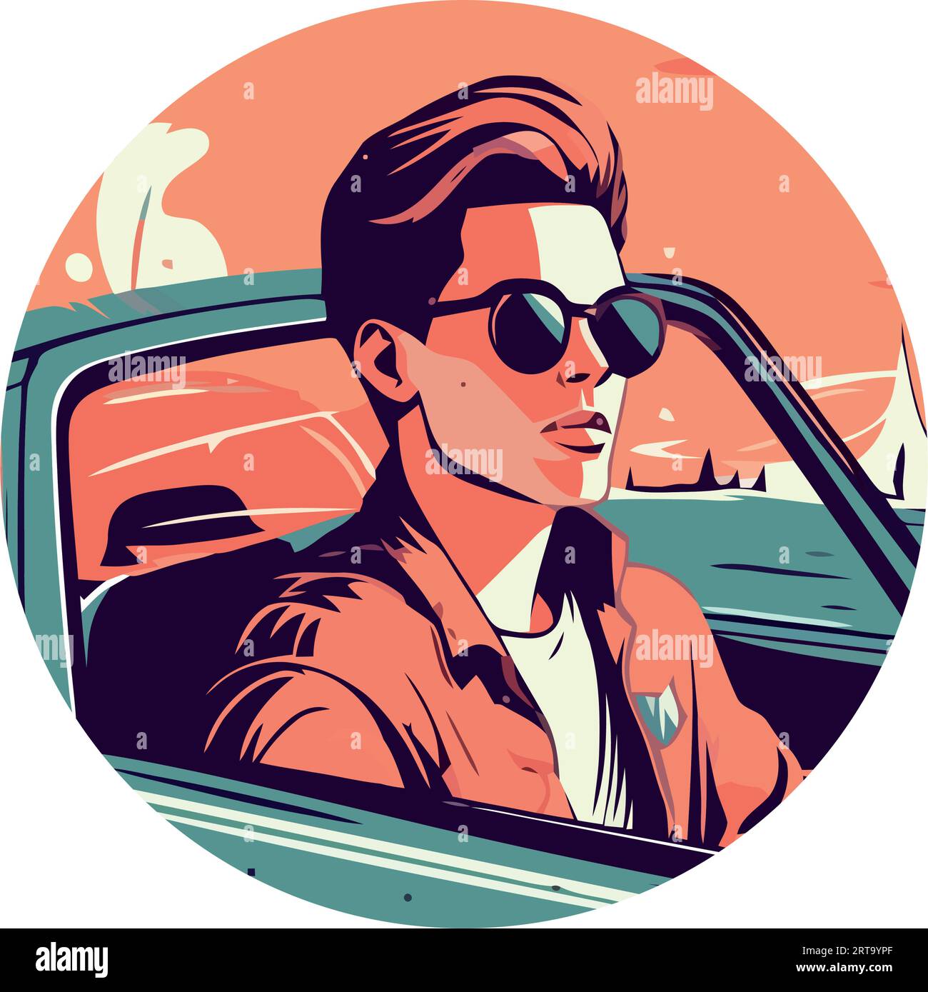 Man wearing sunglasses car Stock Vector Images - Alamy