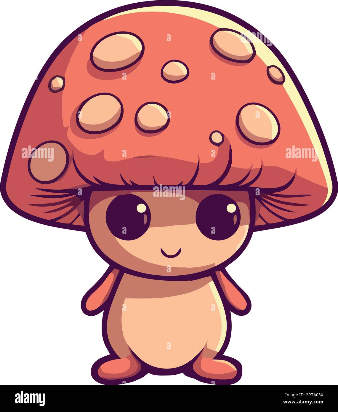 Cute cartoon characters cheerful, smiling fungus Stock Vector Image ...