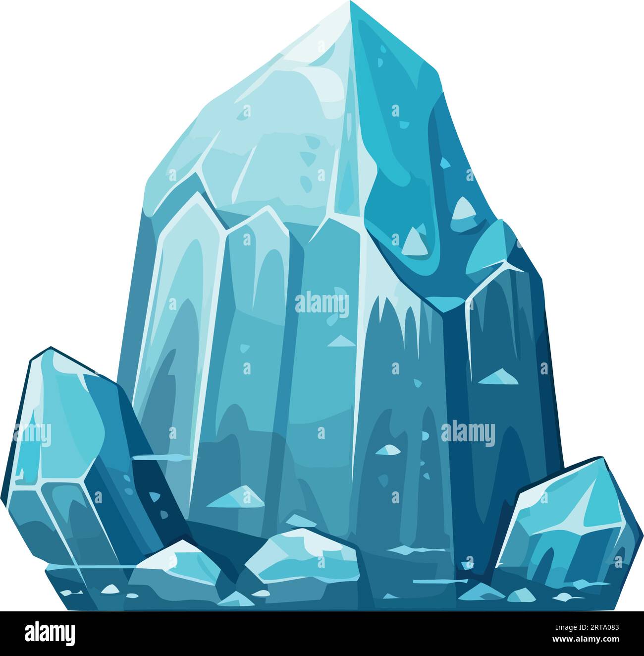 Frozen landscape of arctic mountains and ice crystals Stock Vector ...