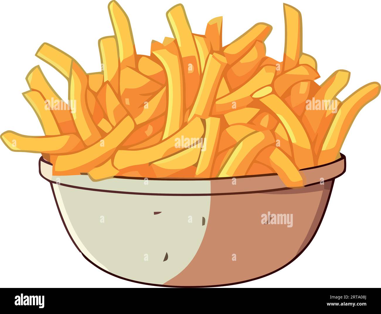 French fries in yellow bucket, unhealthy snack Stock Vector Image & Art ...