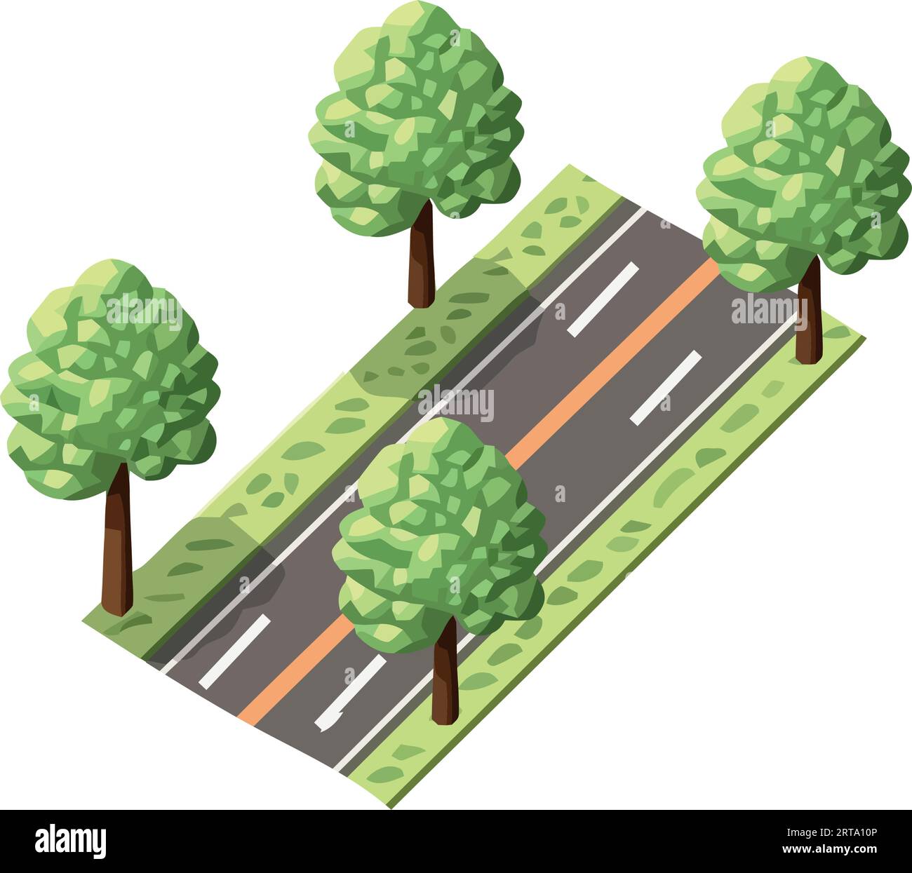 traffic road with trees on white background Stock Vector Image & Art ...
