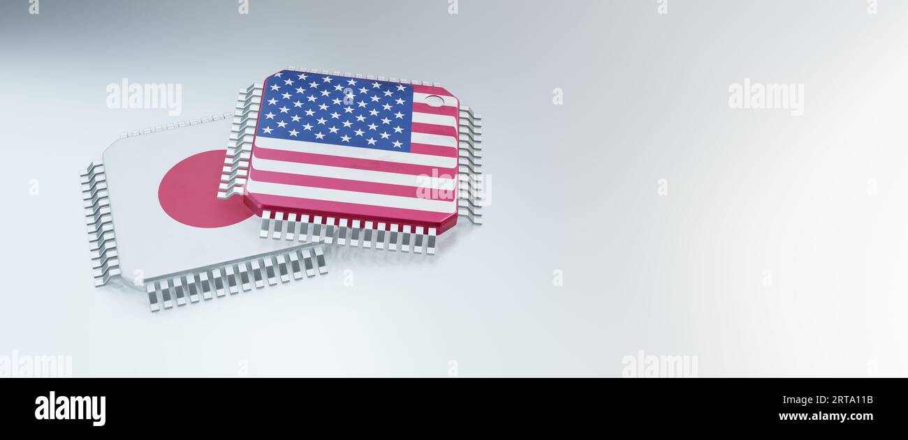 3d render of microchip or semiconductor chip in countries flag, for ...
