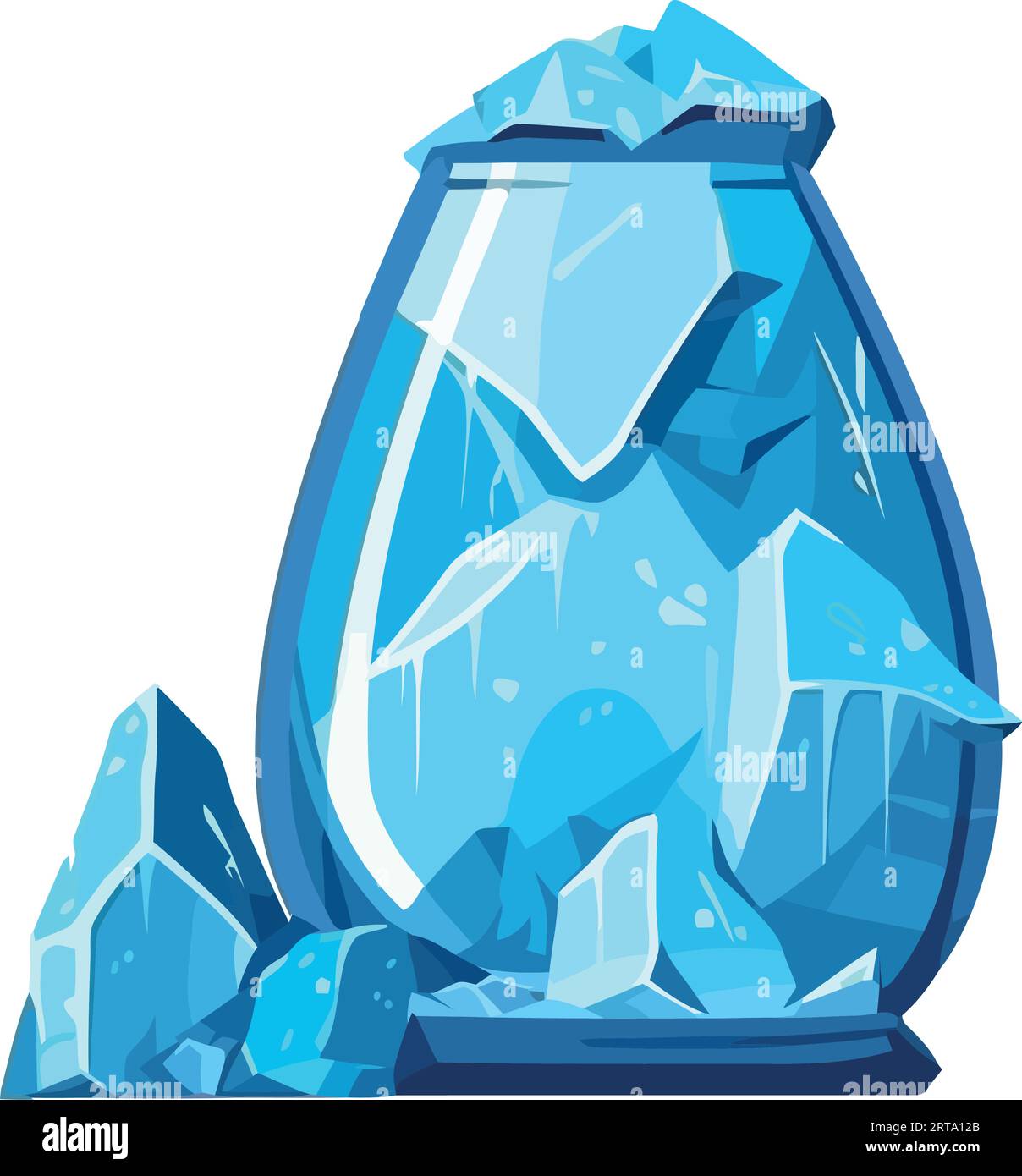 Shiny blue gemstone crystal on transparent background Stock Vector ...