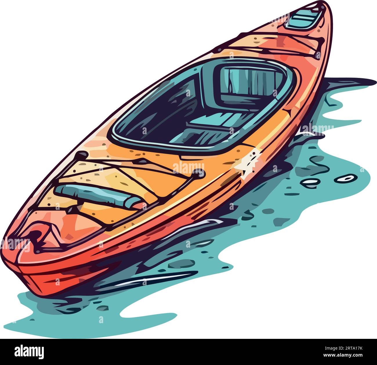 Kayak Vector on water illustration of Outdoor activities Stock Vector ...