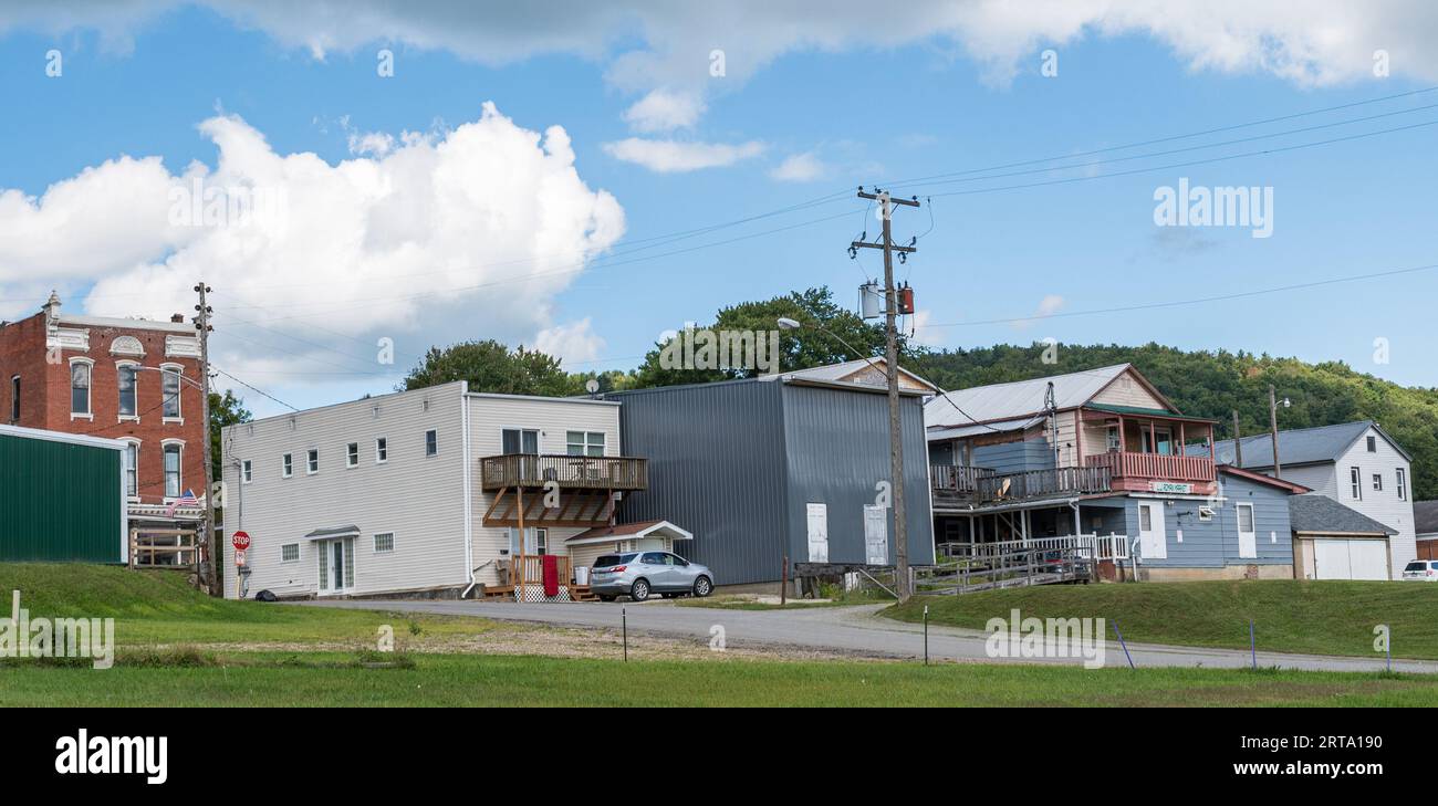 The backs of several buildings along Main Street in Tidioute ...