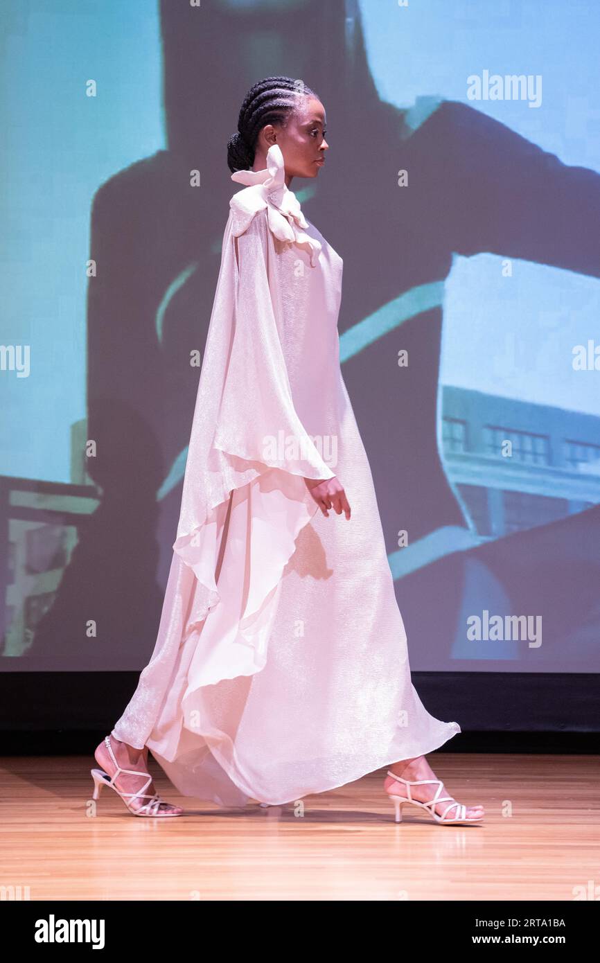 Nabys Vielman models walk at the SohoMuse Latin Ignition NYFW featuring ...