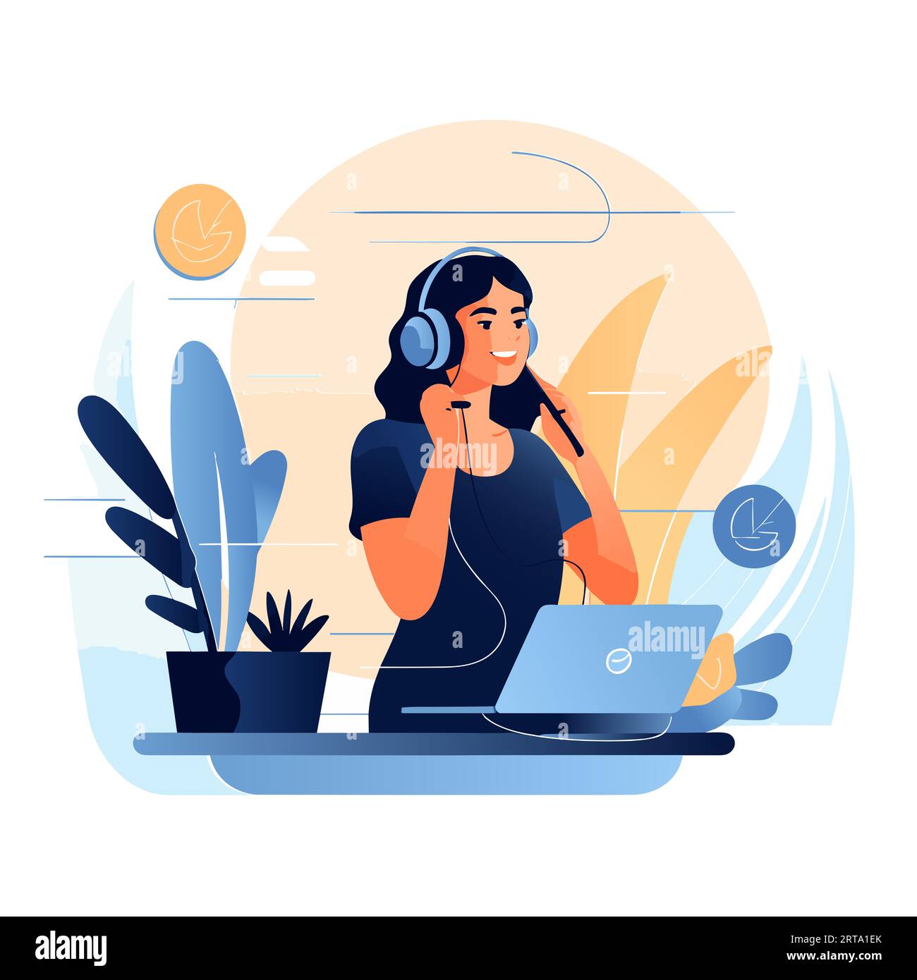 Customer service representative answering phone calls and emails ...